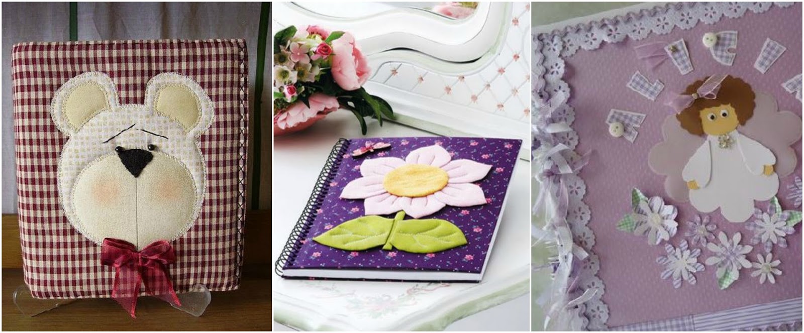 10 Ideas hermosas para decorar con tela cuadernos y álbumes ~ lodijoella