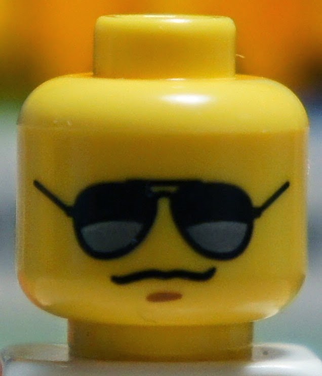 LEGO Head Face SAD DEPRESSED GUY w/ Black Sunglasses - Body Part for ...