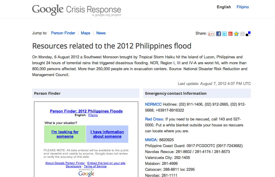 GOOGLE CRISIS RESPONSE PHILIPPINES