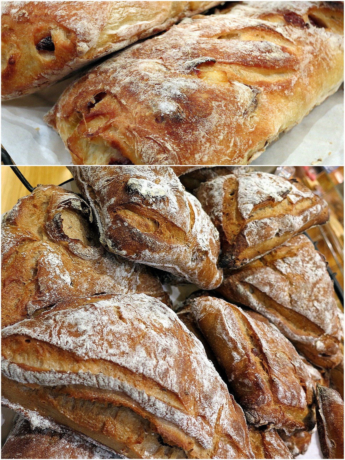 Komugi's bread, excellent for crusty loaf lovers. We like the ones with ...