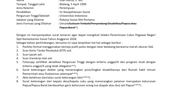 Contoh Surat Lamaran Asdp - Delinewstv
