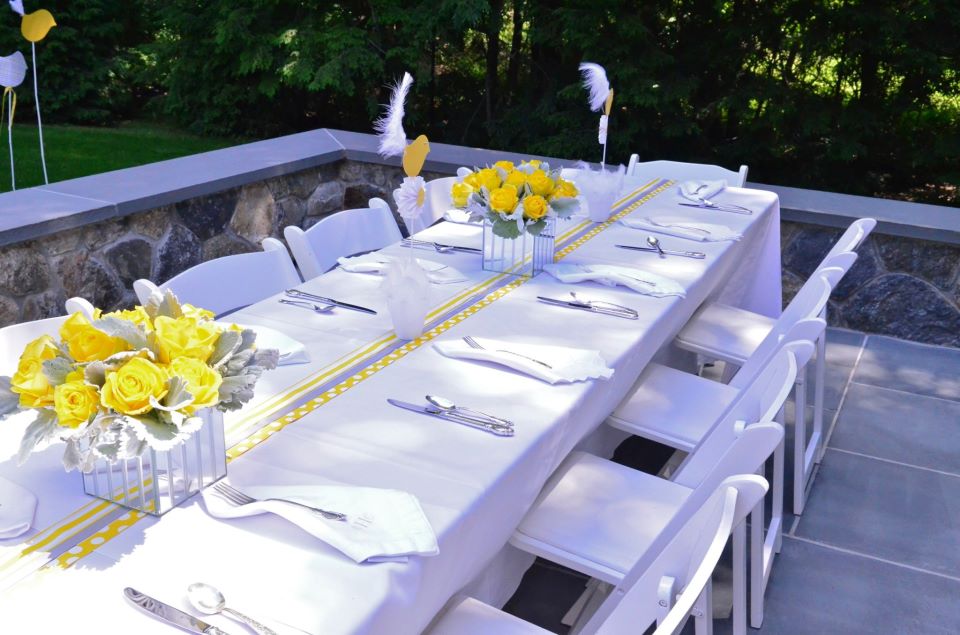 LaLa & Lissy Lou: "Not a Peep" Yellow and Gray Baby Shower