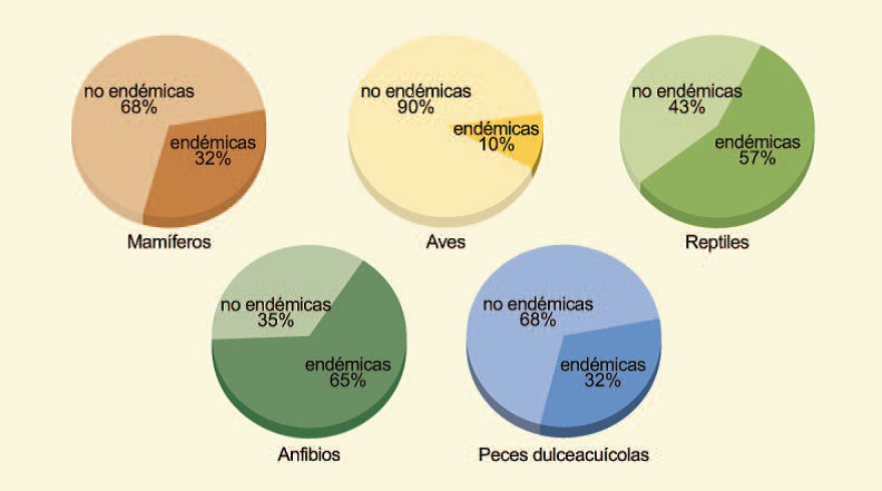 Especies endémicas en México: Especies endémicas en México y el Mundo