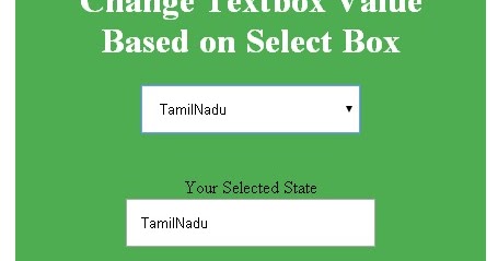 Change Textbox Value based on Select Box using Javascript & Jquery