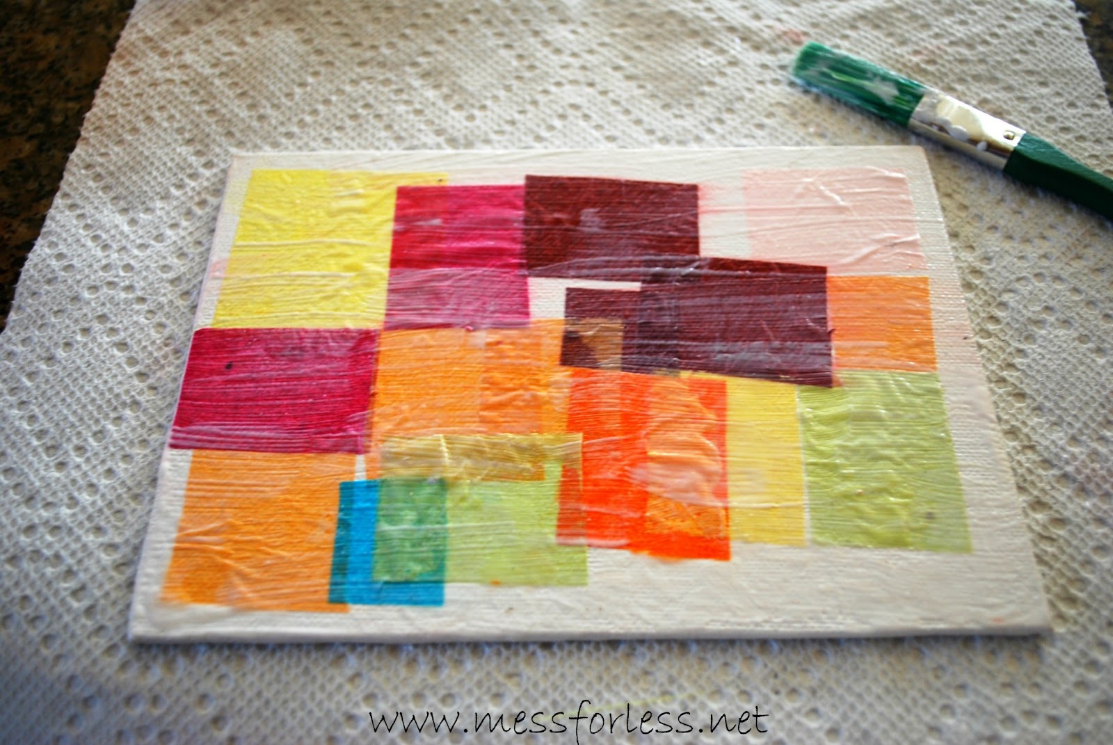 Tissue Paper Collage ~ Guest Post from Mess For Less | Housing a Forest