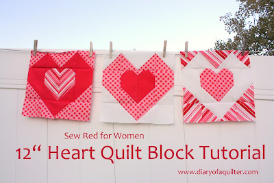FREEBIES FOR CRAFTERS: 12" pieced heart block