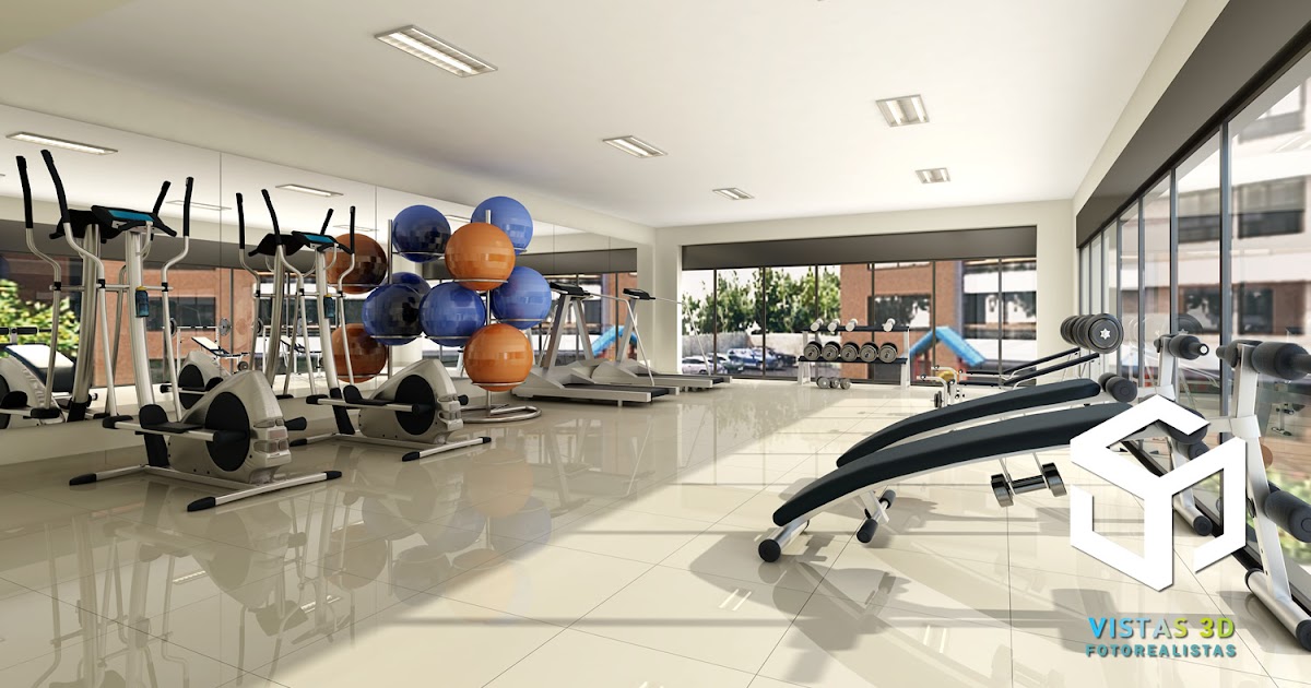 Vista 3d de gimnasio perspectiva render 3dsmax | Vistas 3D fotorealistas Lima Perú - Video 3d