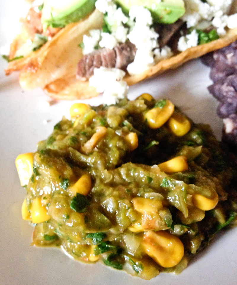 Roasted cactus salsa