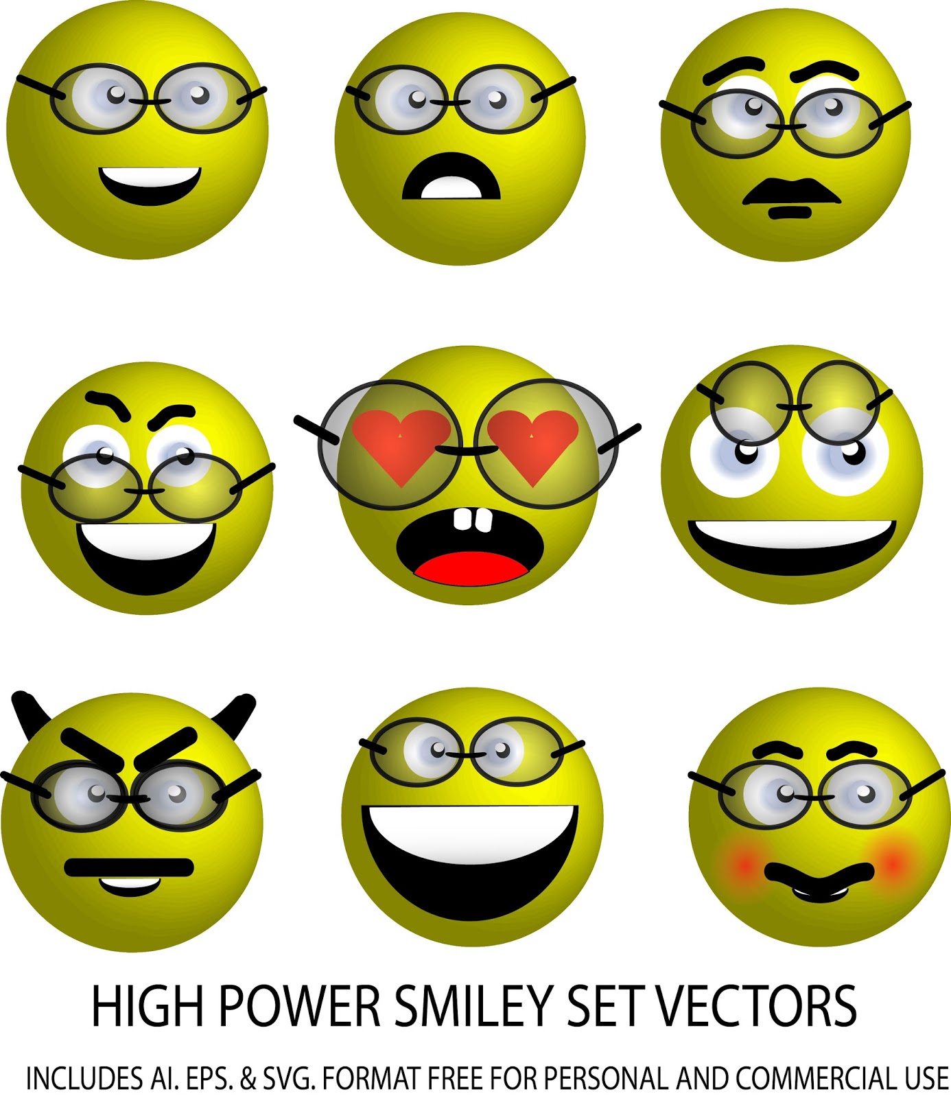 Creative Mind's Studio: HIGHPOWER SMILEY SET VECTORS