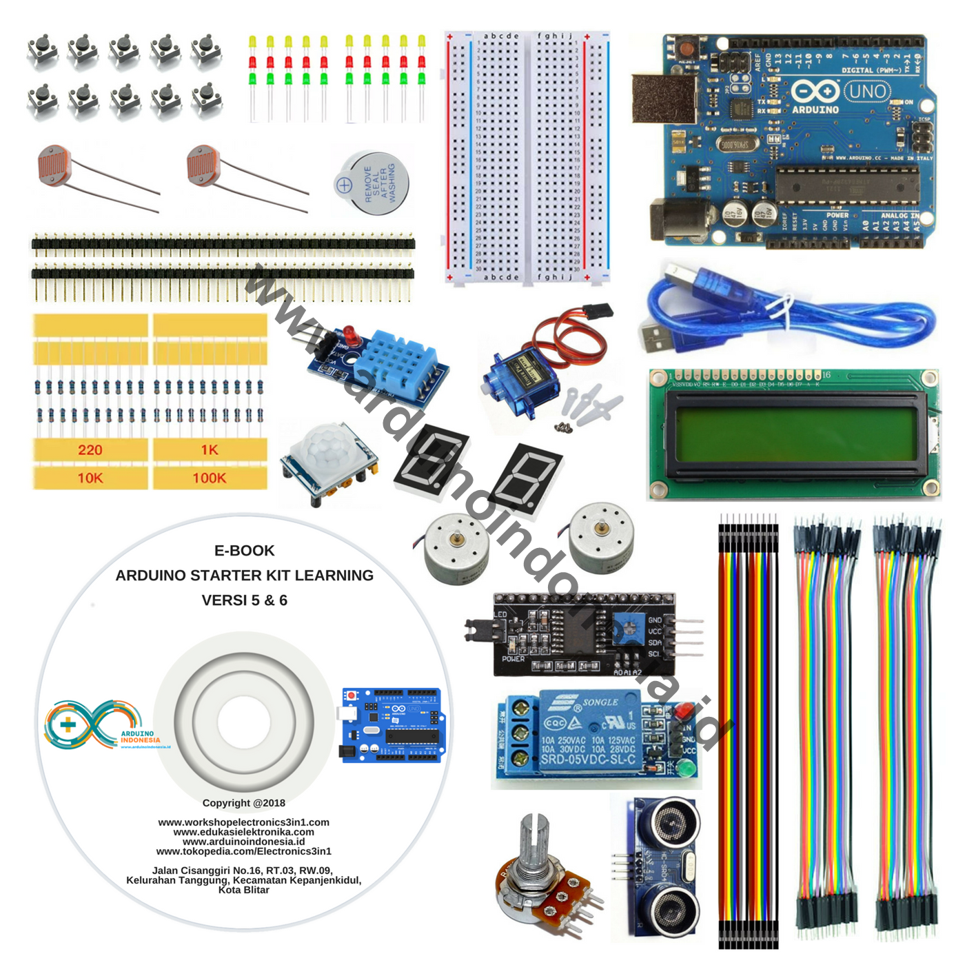 Arduino Uno R3 Starter Kit Learning Versi 6 Paket Belajar Arduino For Beginner Arduino