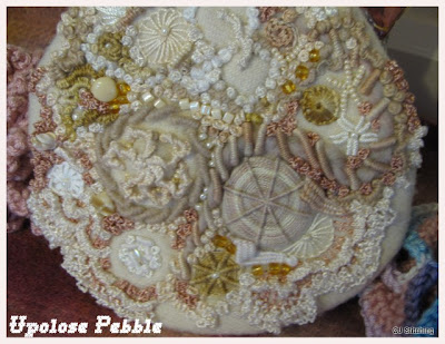 CJ STITCHING AND BLOOMS: MY VERY FIRST ENCRUSTED EMBROIDERY PEBBLE