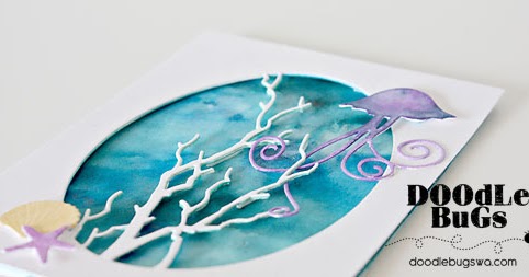 Doodlebugs: Seaside Inspired Card using Memory Box Dies