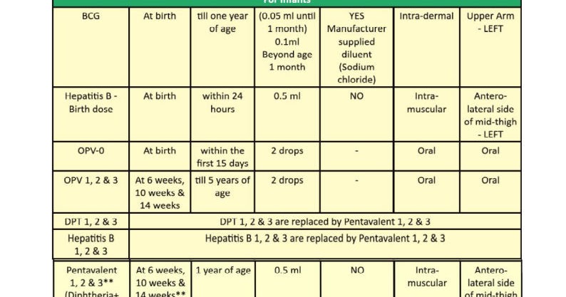 RR's Paediatric Nursing: National Immunization Schedule