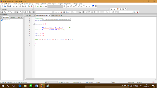 Cara Mengoding CPP Menggunakan Code Block ~ I Time