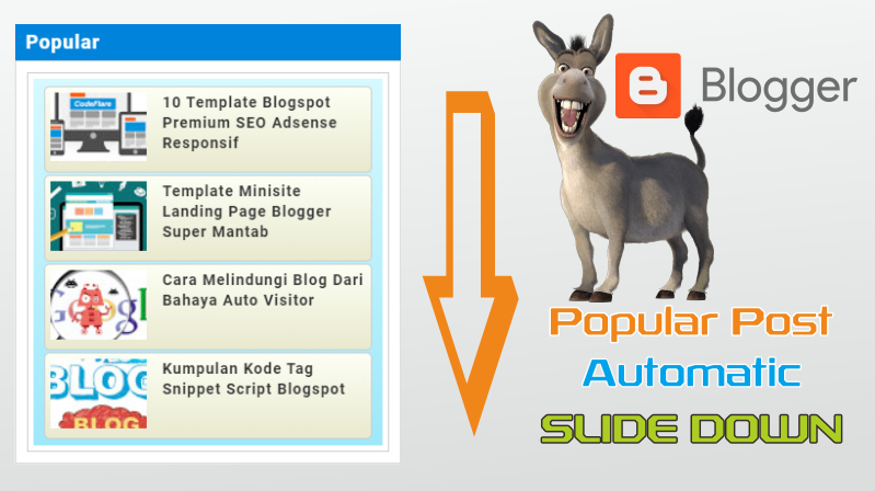 Widget Popular Post Blogger Dengan Efek Animasi Slider - CodeFlare
