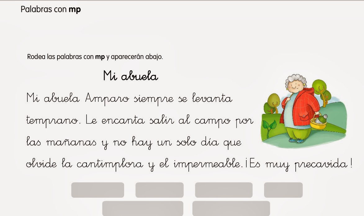 APRENDER Y COMPARTIR EN LA RED 1º: PALABRAS CON MP/MB