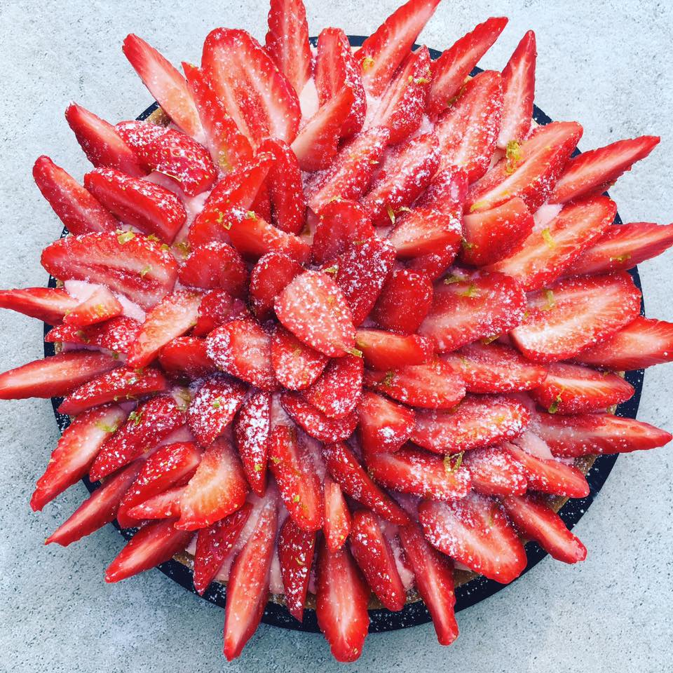 Sablé Fraise, crème à la rose de Christophe Felder - En-K de gourmandises