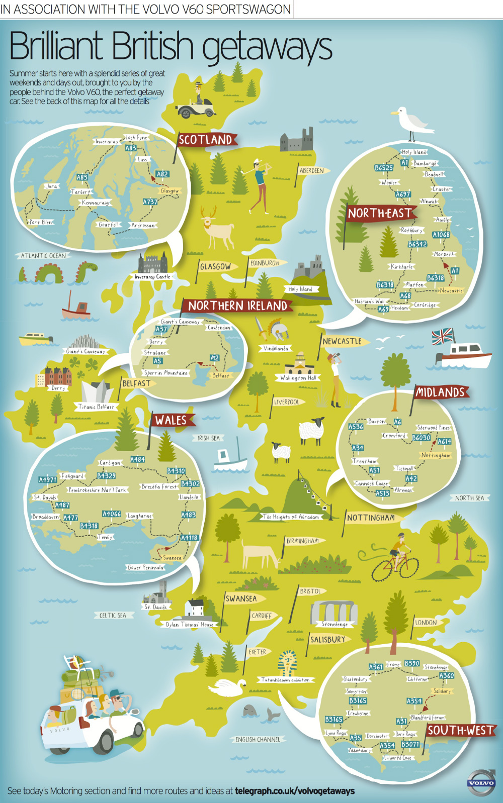 I Draw Maps: Brilliant British Getaway Map for The Sunday Telegraph, UK