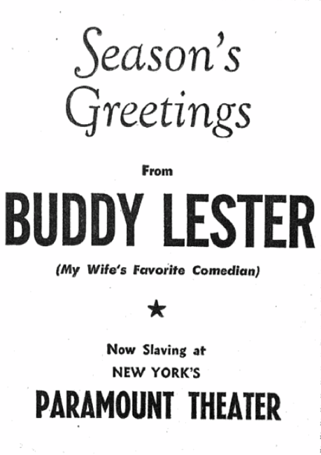 Classic Television Showbiz: Buddy Lester (1949)