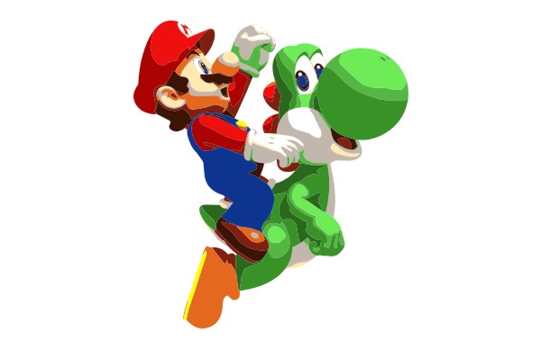 Super Mario Bros Mario and Dino | Vector Game