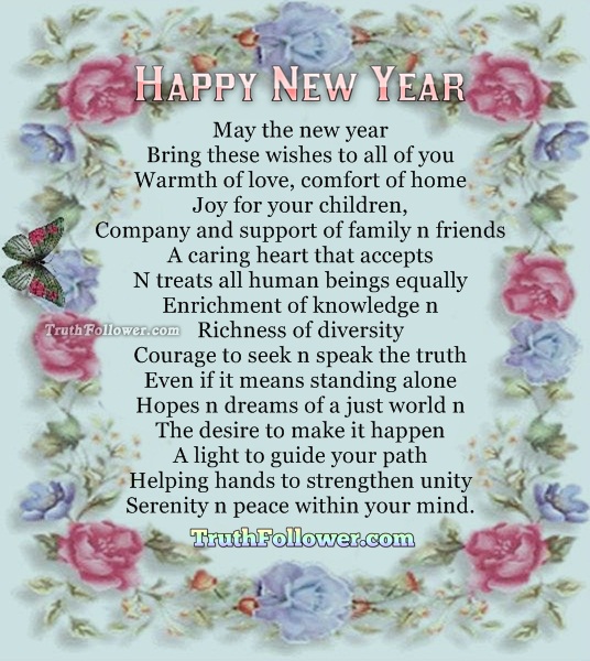 May the new year Bring these wishes to all of you, Beginning of New Year