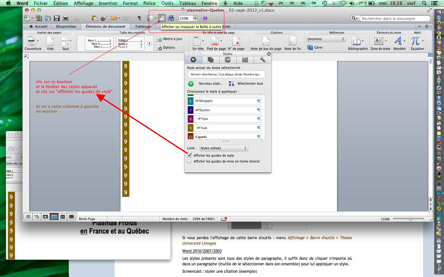 Science hubs & hub Sciences: Appliquer et visualiser les styles dans ...