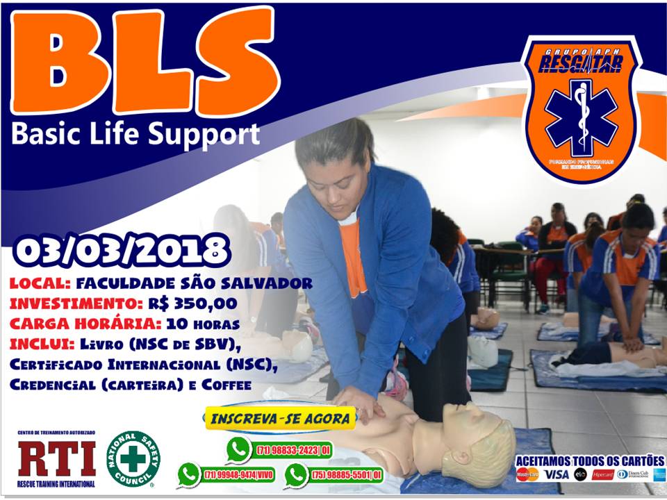 GRUPO APH RESGATAR: Curso de BLS (Suporte Básico de Vida) GRUPO APH RESGATAR: Curso de BLS (Suporte Básico de Vida)