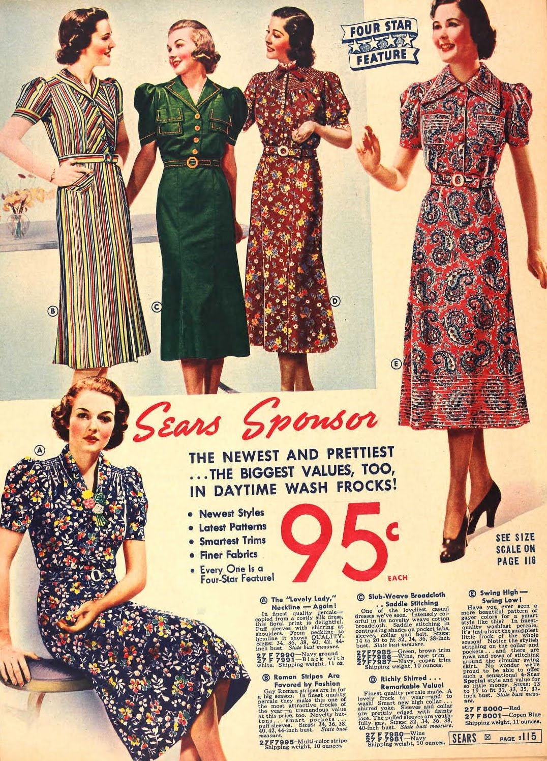 Snapped Garters: 1937 Fashions - IN COLOUR!