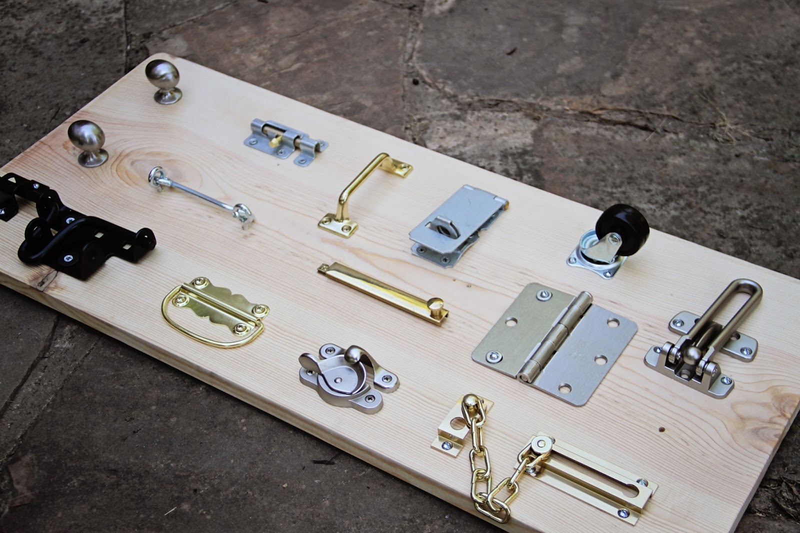 Running from the Law: DIY Lock and Hinge Board for Toddlers