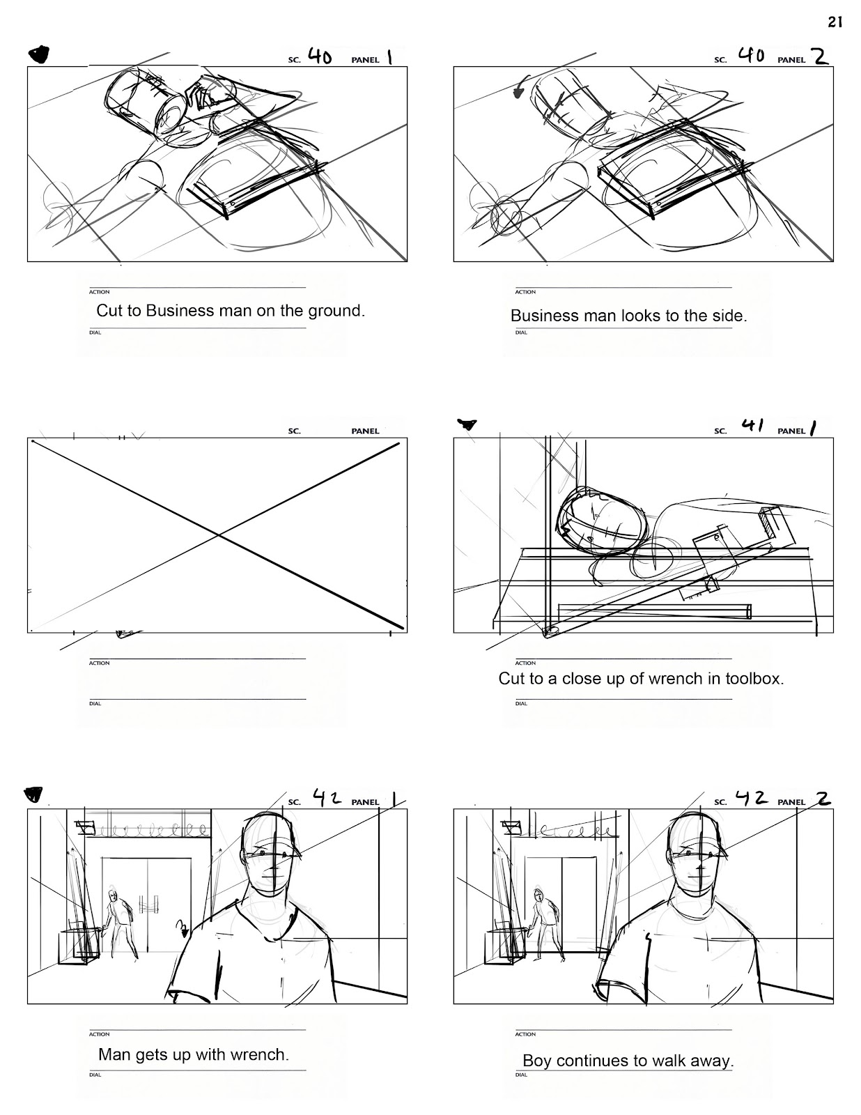 Amanda Becker's Portfolio: Hand to Hand Combat Storyboard
