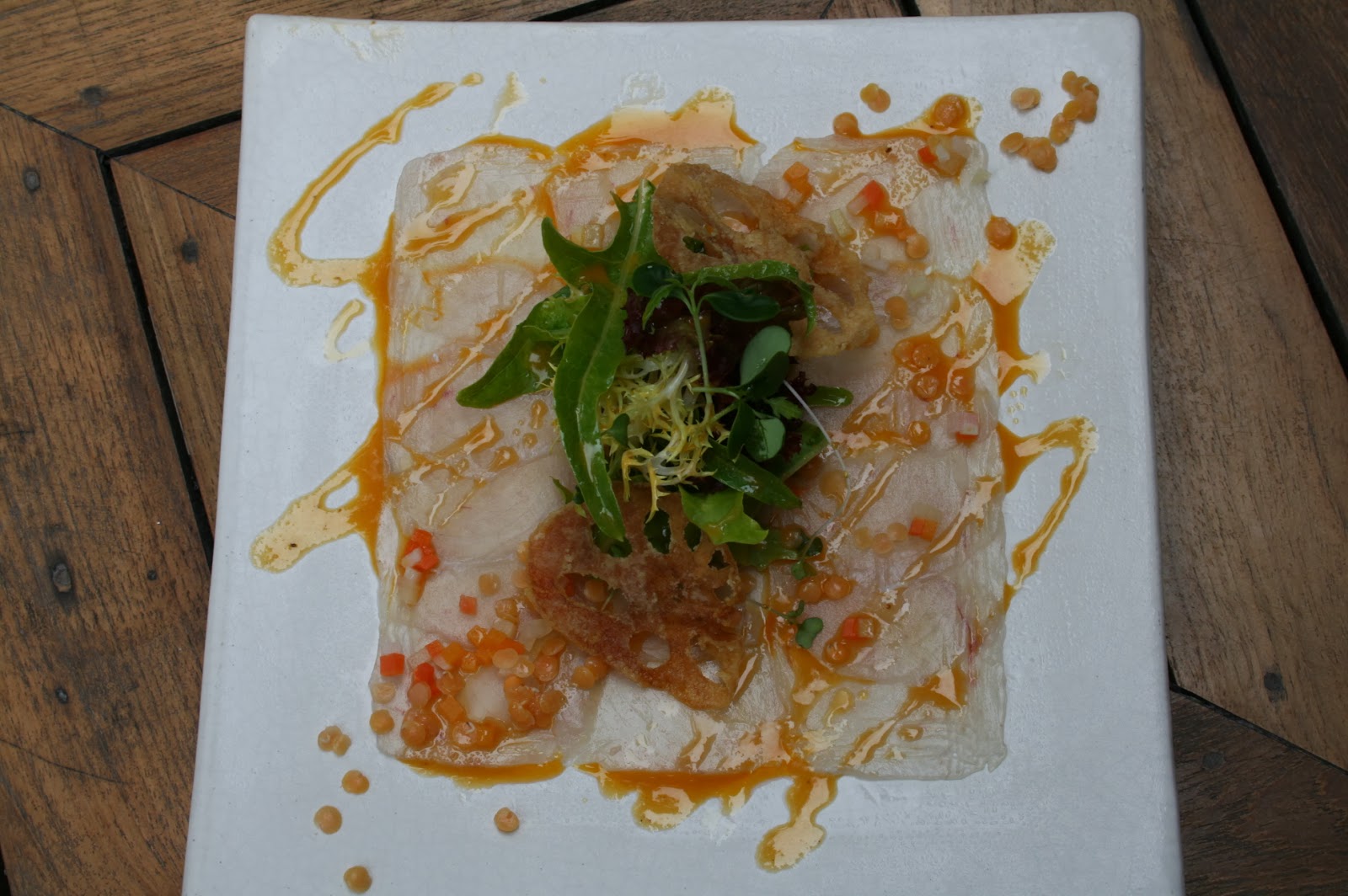Country Gourmet Traveler: Reef Fish Carpaccio with Madras Curry infused oil