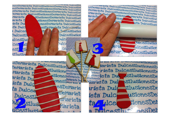 ByPilarMuñoz: TUTORIAL PARA DECORAR FONDANT CORBATA