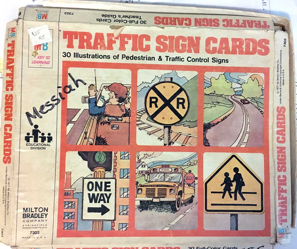 Daughter Number Three: Milton Bradley Traffic Sign Cards, 1977