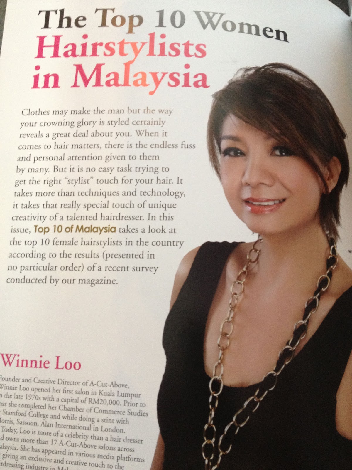 Jacqueline Chang's Life As A Hairdresser: Malaysia Top 10 Women ...