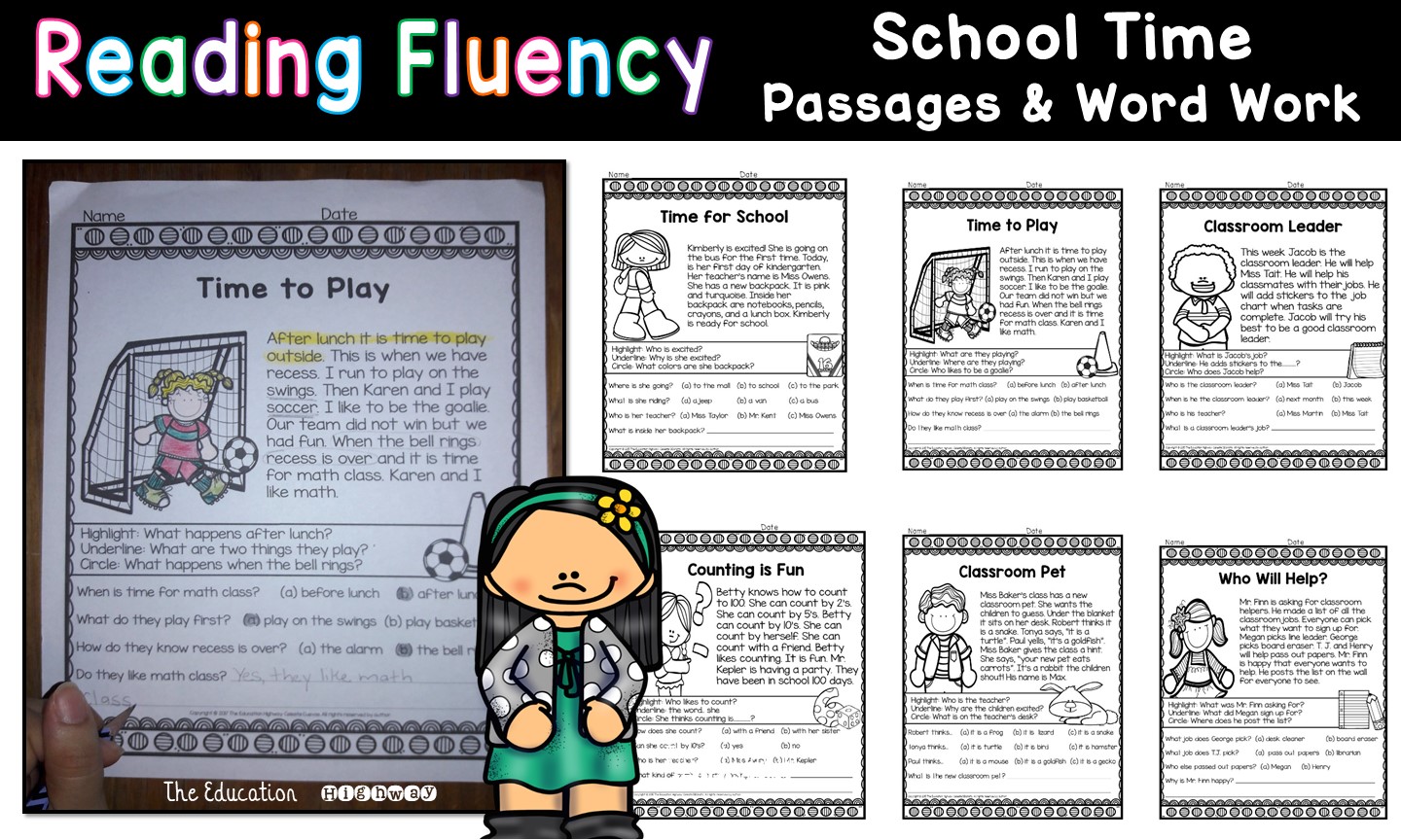 The Education Highway: School Time Reading Fluency Passages