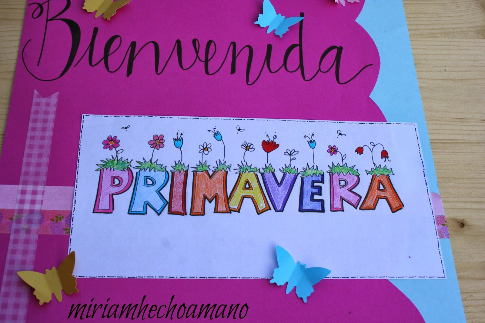miriam hecho a mano: CARTEL BIENVENIDA PRIMAVERA. DESAFÍO LOVE CRAFT MARZO