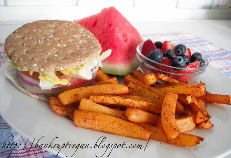 BANKRUPT VEGAN: Baked Butternut Squash Sticks