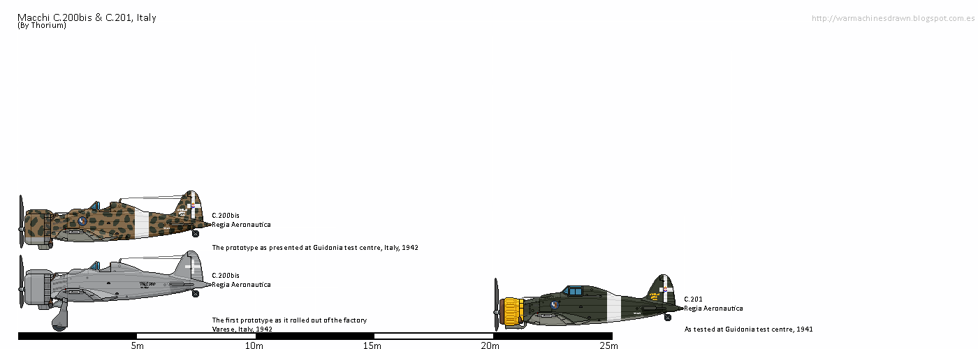 War Machines Drawn: Macchi C.200bis & Macchi C.201