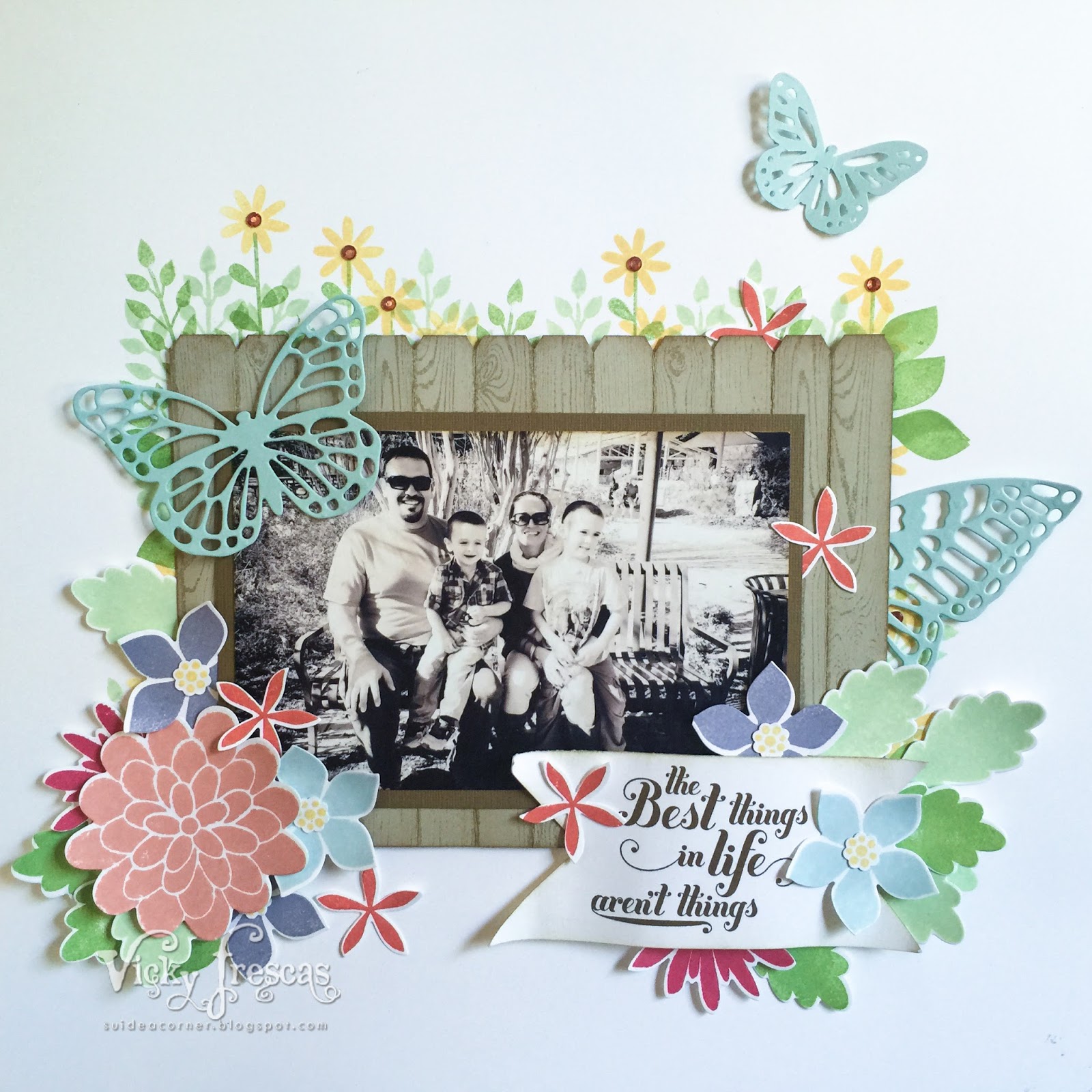 The Stamping Idea Corner: Flower Patch Scrapbook Page