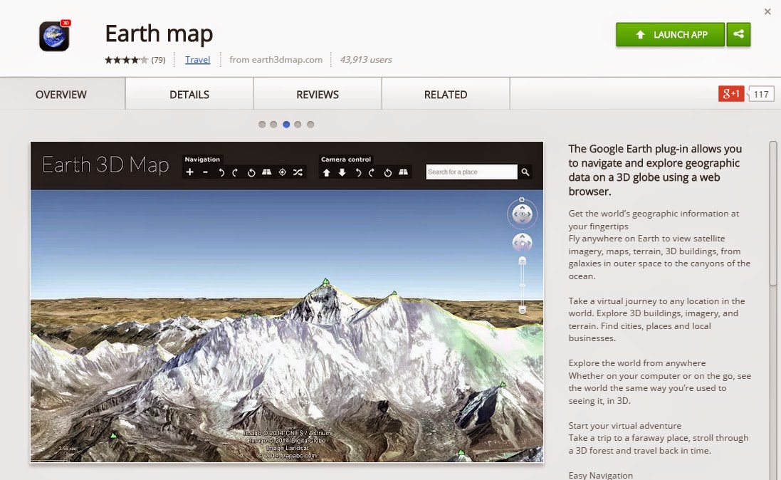 Earth 3D Map : Get the Earth 3D Map Chrome App