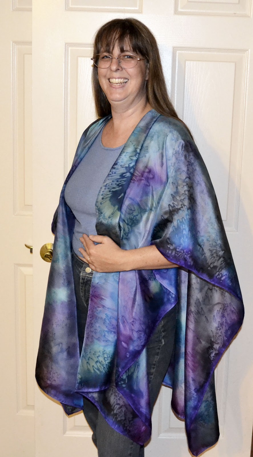 Tangible Daydreams: Hand Painted Silk Ruanas: New product proof-of-concept