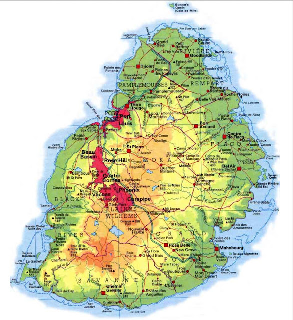 Happy Blue Ile Maurice: Carte de l'île