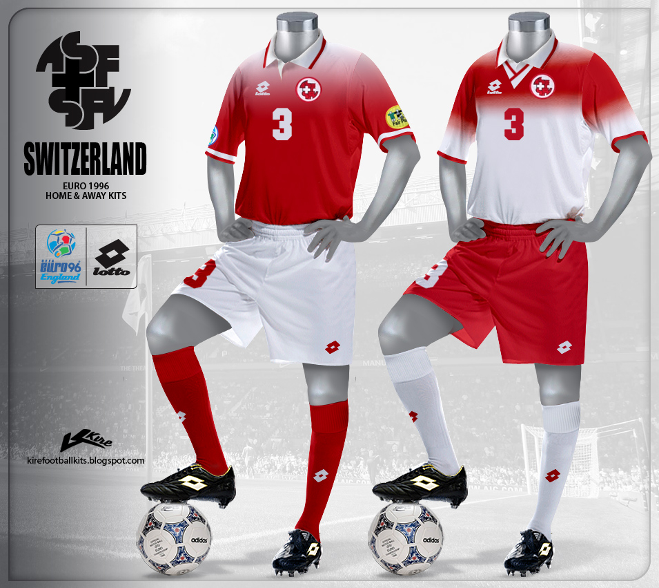 Kire Football Kits: Switzerland Kits Euro 1996
