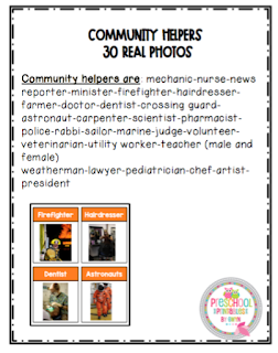 Community Helpers Real Photos ~ Preschool Printables