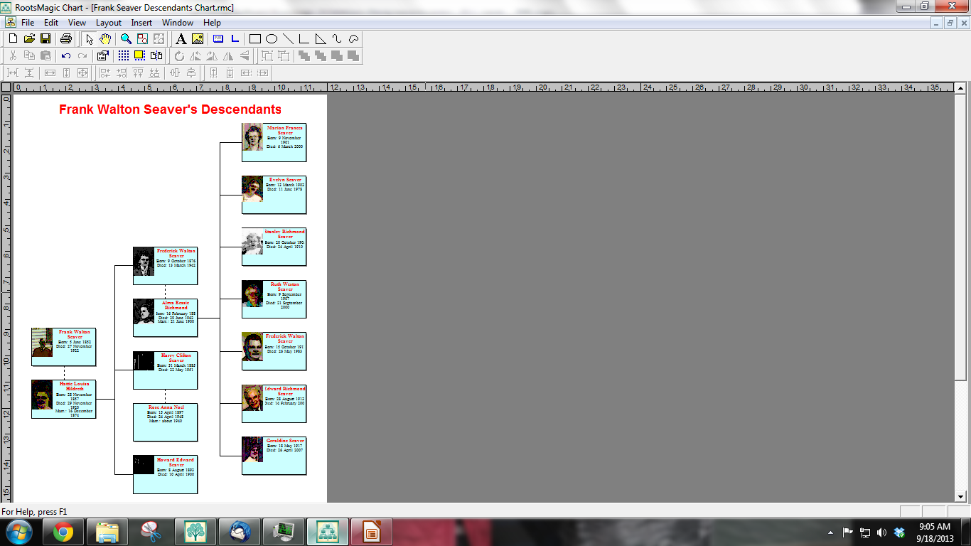 Genea-Musings: Making a Descendant's Chart using RootsMagic 6