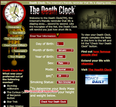 Read for Joy: The Death Clock（死亡時鐘）網站