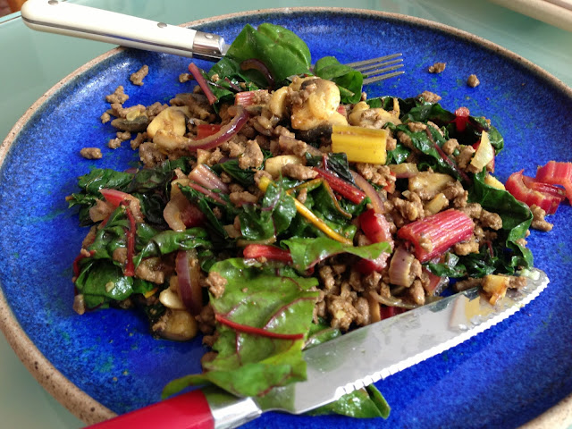 Fiona's Paleo Eats: Minced beef with rainbow chard