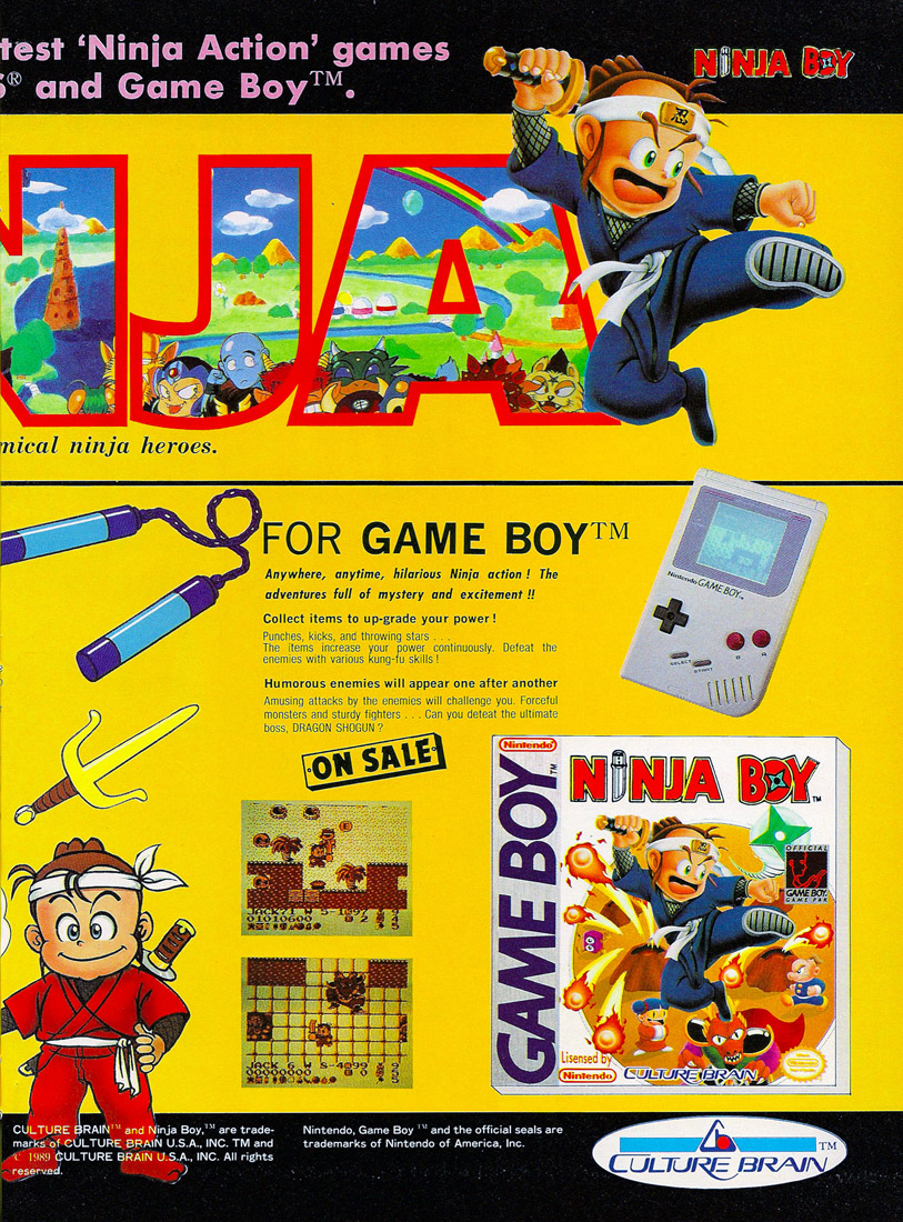 Classic Game Boy Ads: Ninja Boy Ad