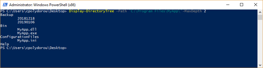 Get the filesystem hierarchy using PowerShell