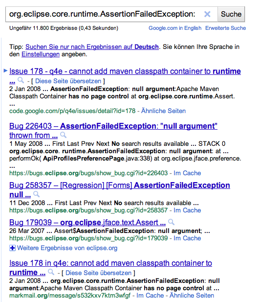 Eclipse Code Recommenders: Oh Stacktrace, My Stacktrace...